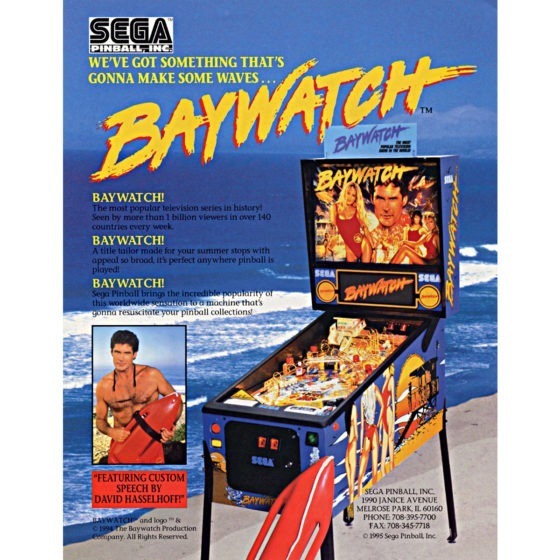 Baywatch Pinball Machine - Elite Home Gamerooms | Order Now!