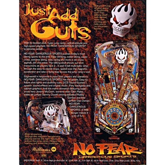 No Fear Pinball Machine - Elite Home Gamerooms