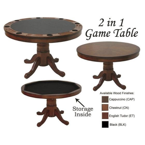 2 in 1 CIRCULAR GAME TABLE 48" - Elite Home Gamerooms