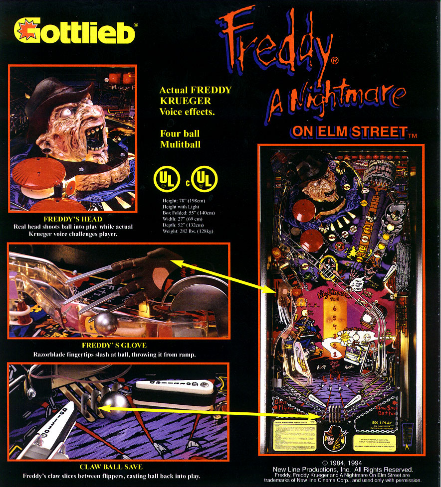 Freddy: A Nightmare On Elm Street - Pinball Machine - Elite Home Gamerooms