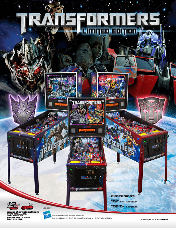 Transformers Pinball Machine - Elite Home Gamerooms