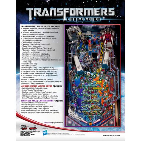Transformers Pinball Machine - Elite Home Gamerooms