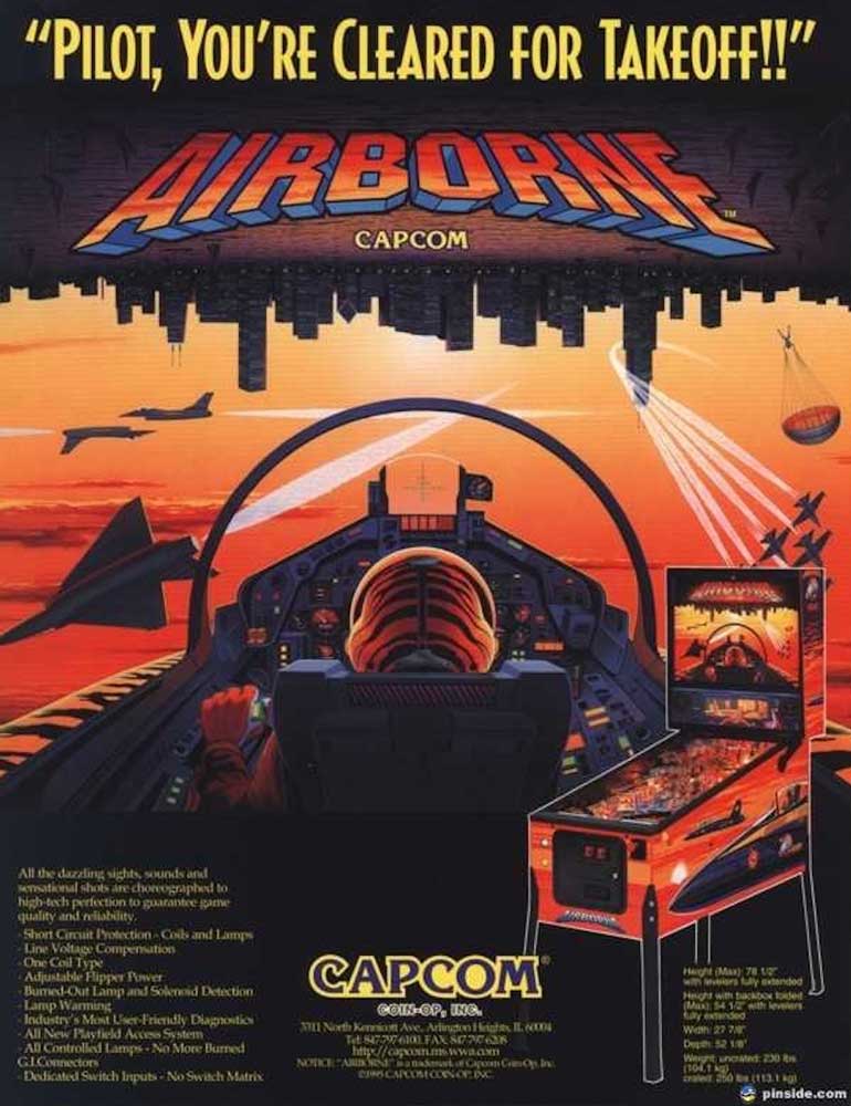 Airborne Pinball Machine - Elite Home Gamerooms