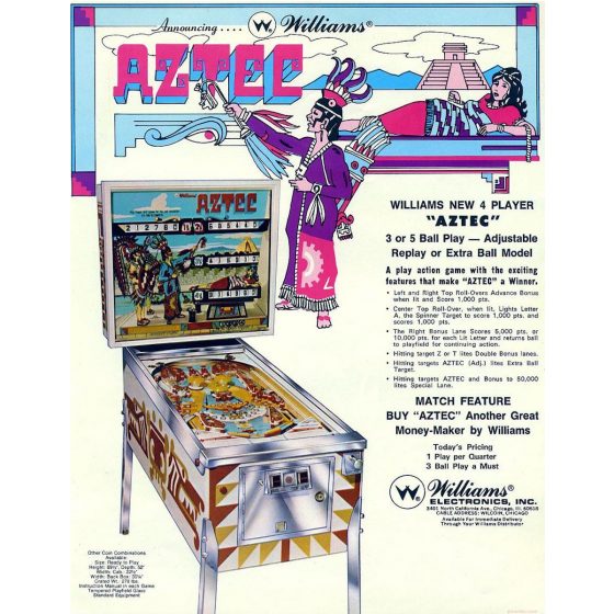 Aztec Pinball Machine - Elite Home Gamerooms | Order Now!