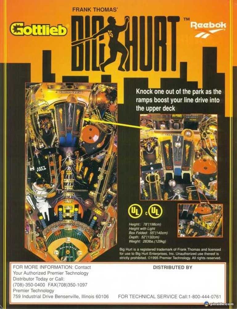 Big Hurt Pinball Machine - Elite Home Gamerooms