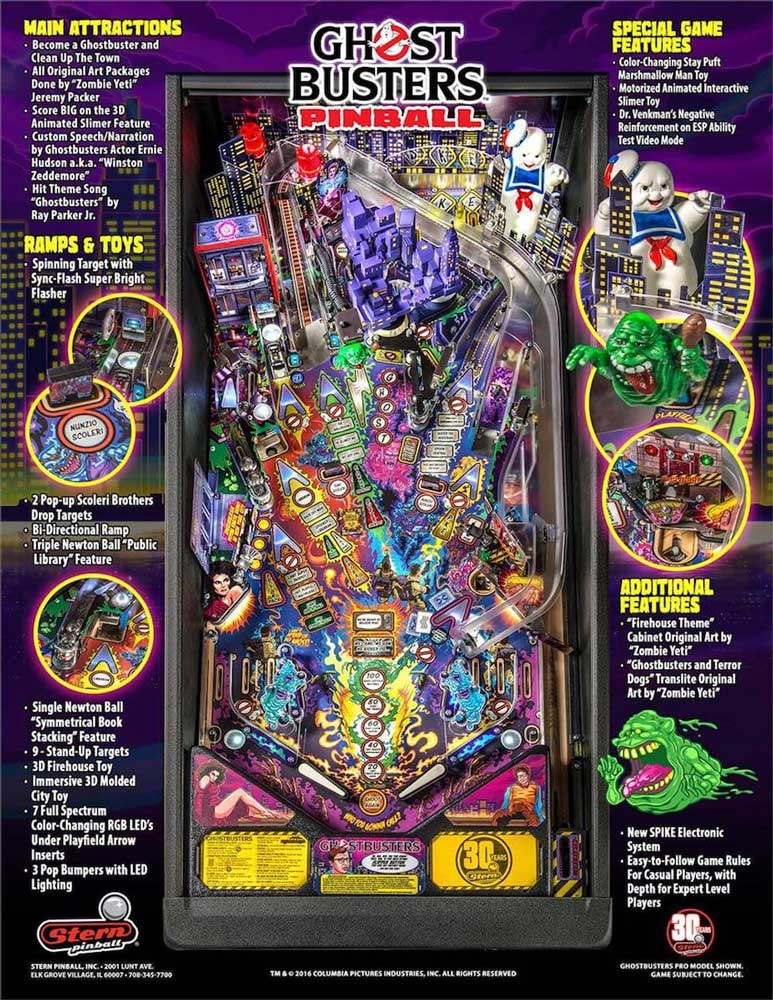 Ghostbusters Pro Pinball Machine - Elite Home Gamerooms