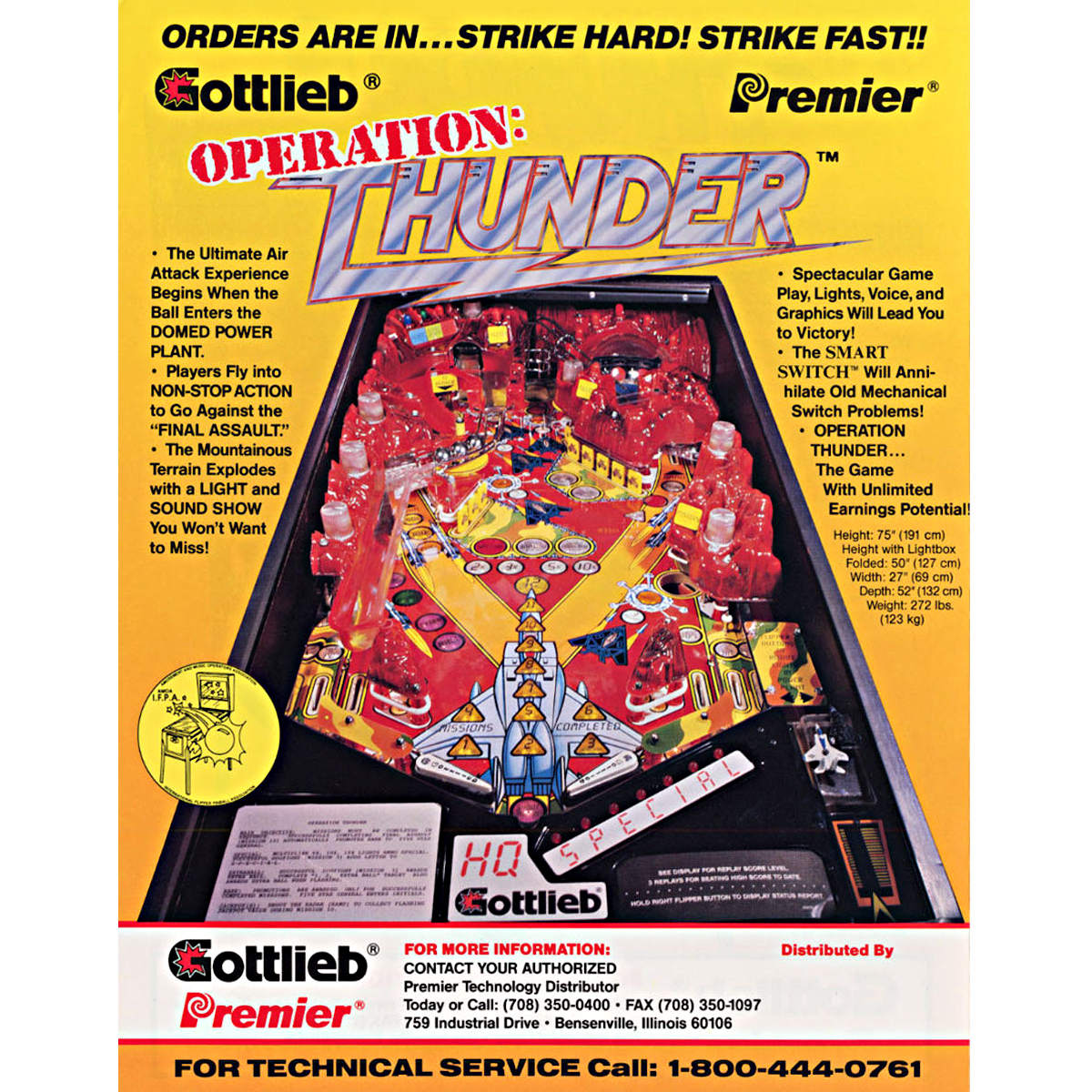 Operation: Thunder Pinball Machine - Elite Home Gamerooms