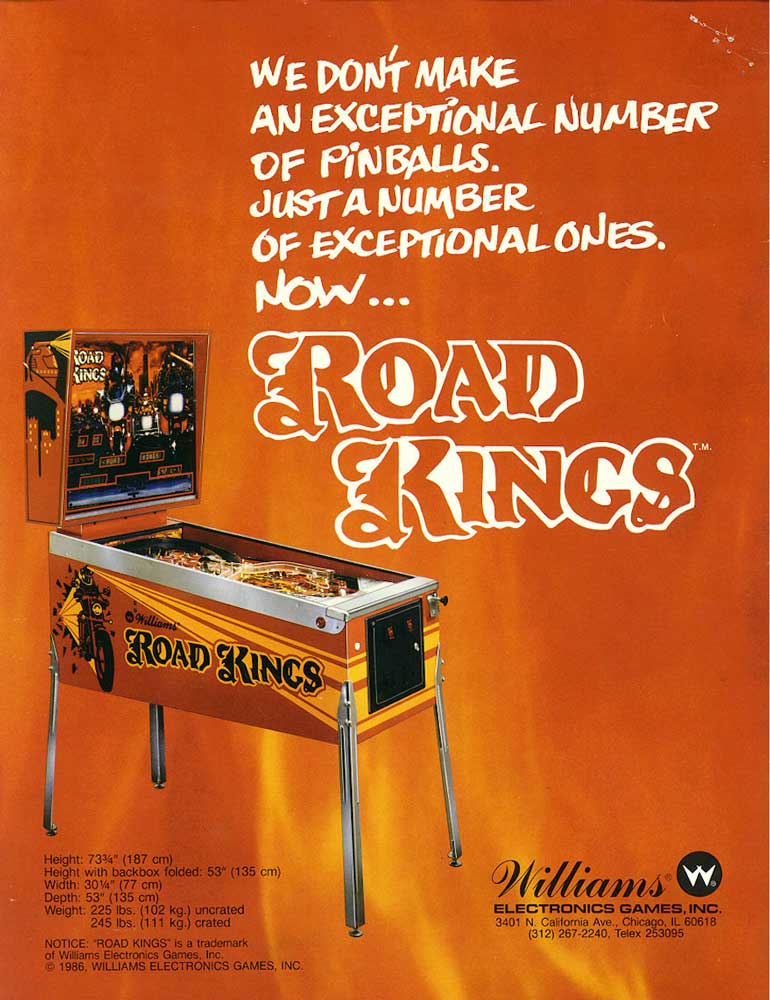 Road Kings Pinball Machine - Elite Home Gamerooms