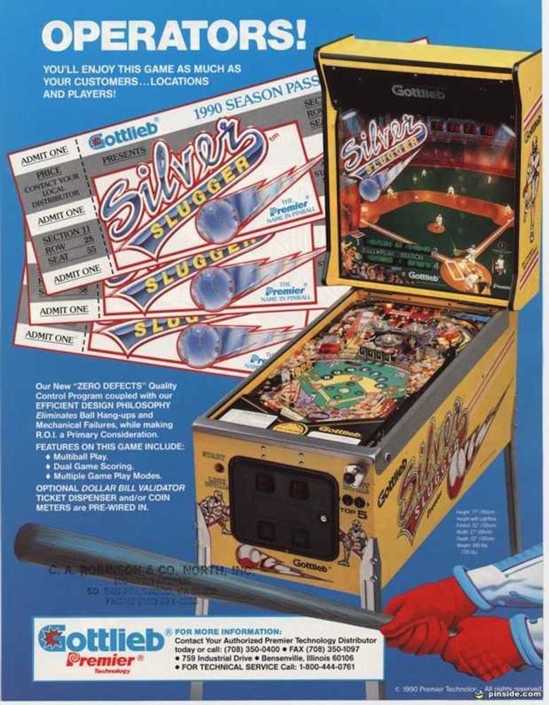 Silver Slugger Pinball Machine - Elite Home Gamerooms