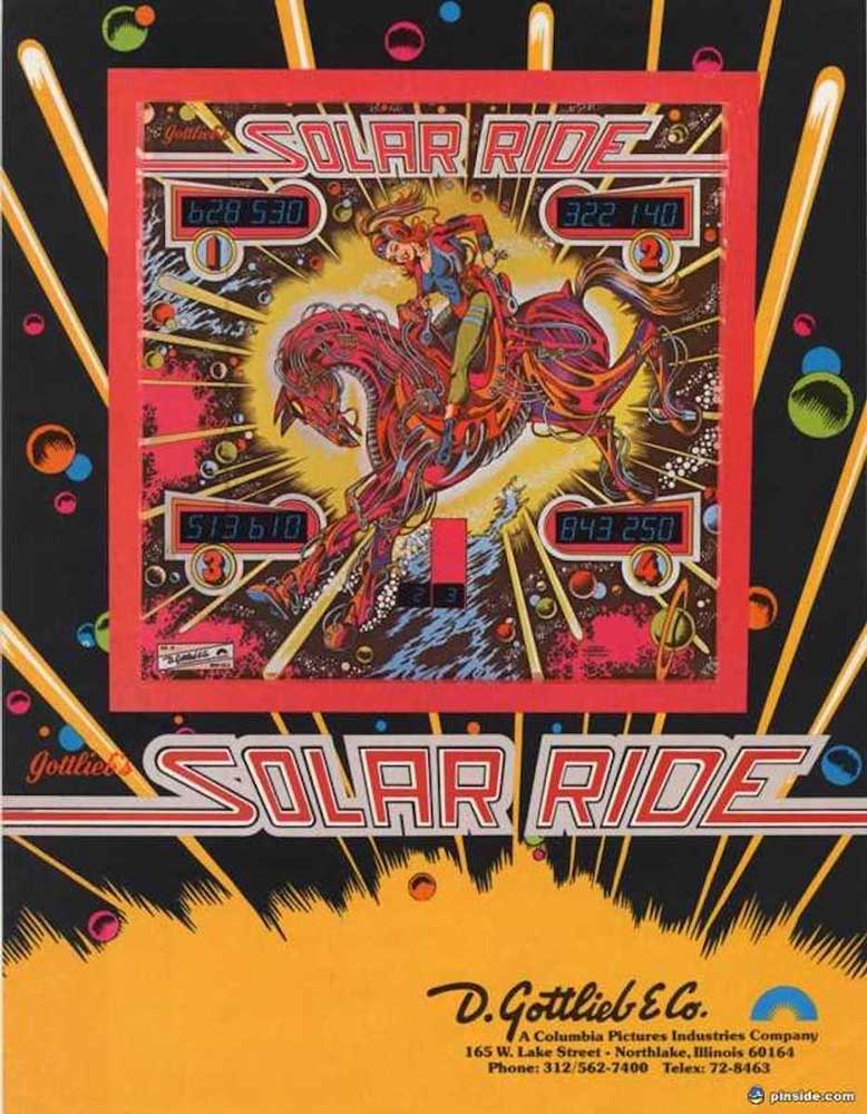 Solar Ride Pinball Machine - Elite Home Gamerooms