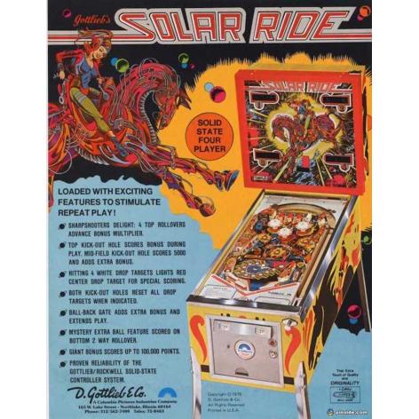 Solar Ride Pinball Machine - Elite Home Gamerooms