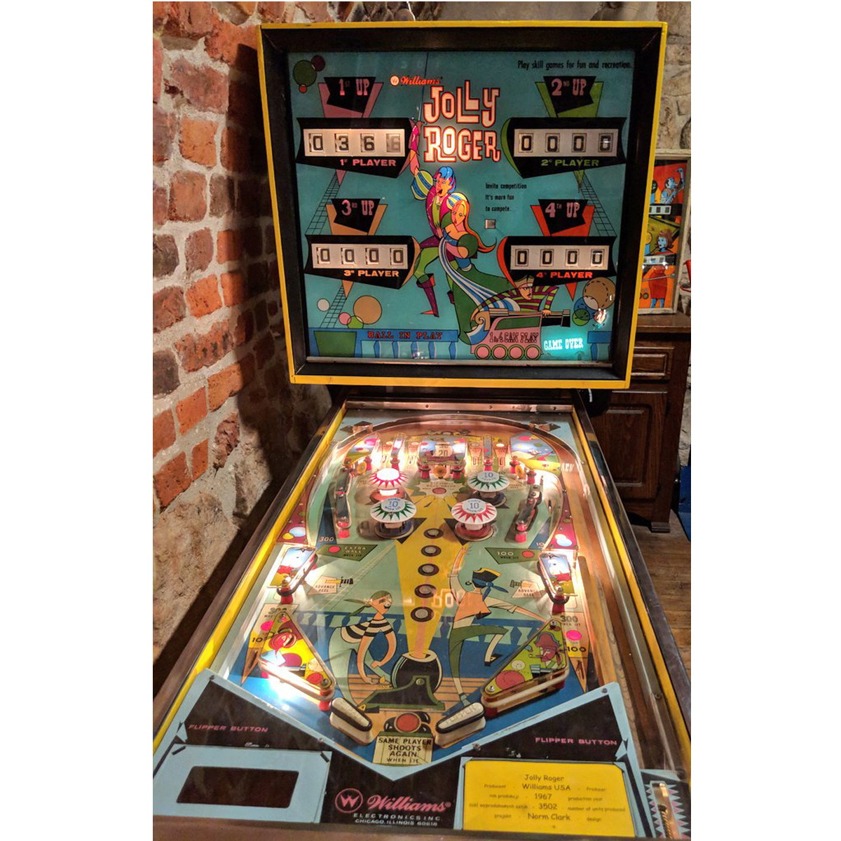 Jolly Roger Pinball Machine - Elite Home Gamerooms