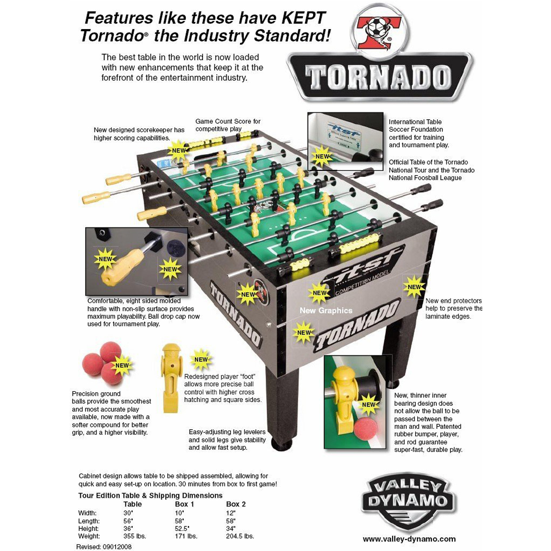Tornado Tournament 3000 Foosball Table - Elite Home Gamerooms