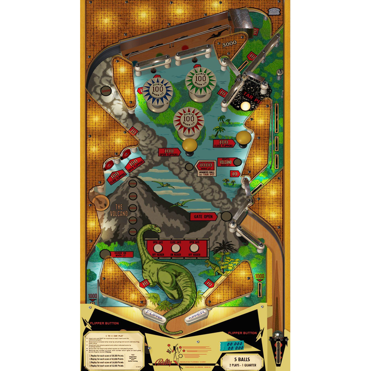Four Million B.C. Pinball Machine - Elite Home Gamerooms