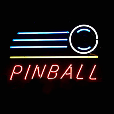 Pinball Neon Sign - Elite Home Gamerooms | Game Room Art
