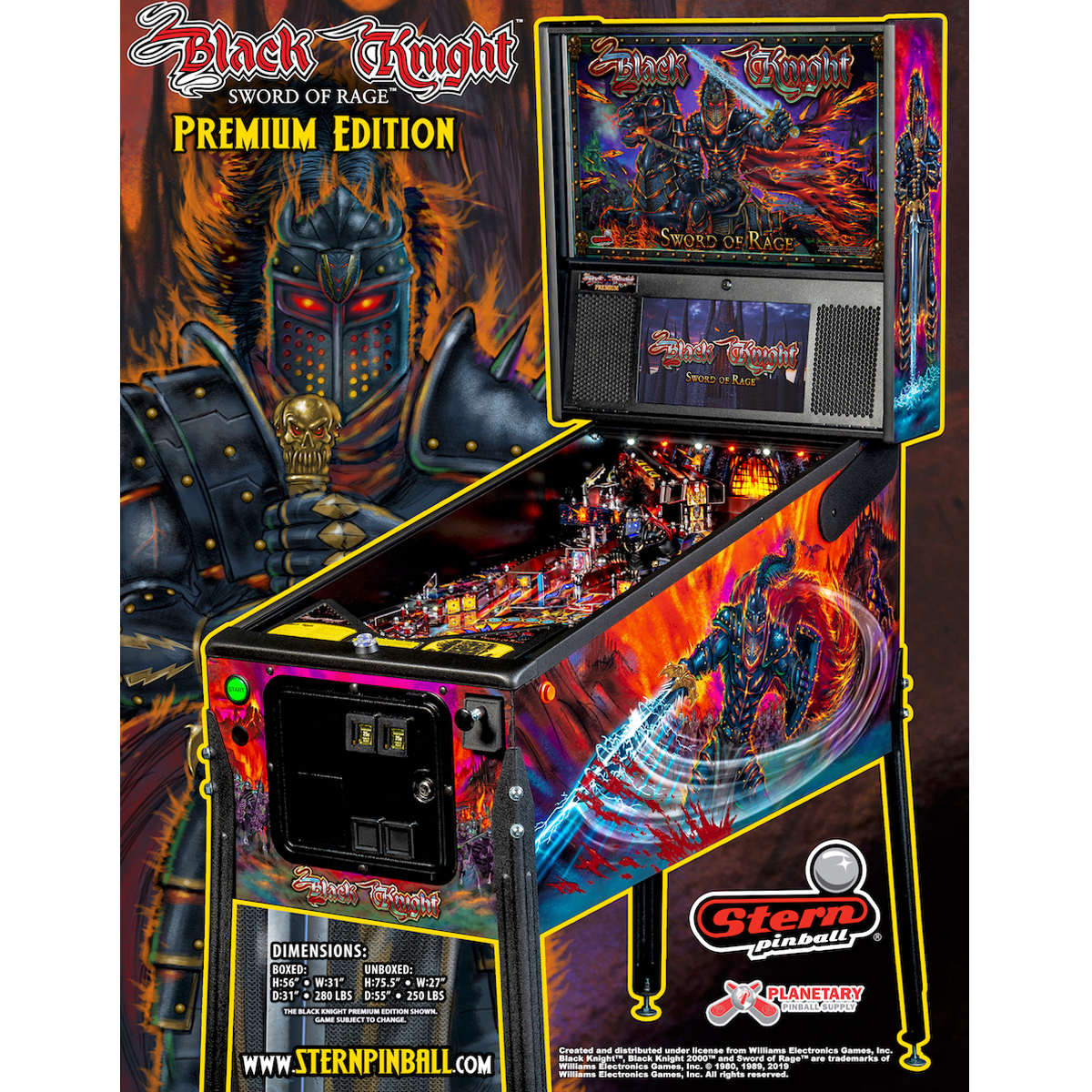Black Knight Premium Pinball - Elite Home Gamerooms