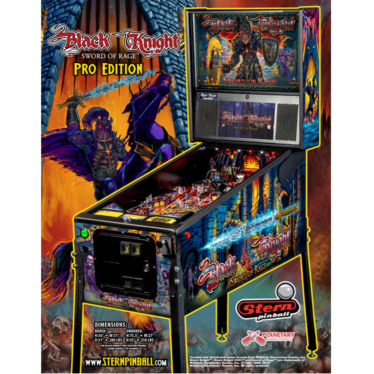 Black Knight Pro Pinball Machine - Elite Home Gamerooms
