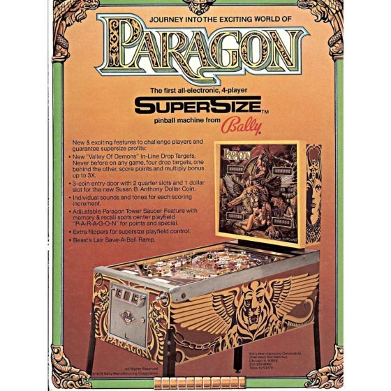 Paragon Pinball Machine - Elite Home Gamerooms