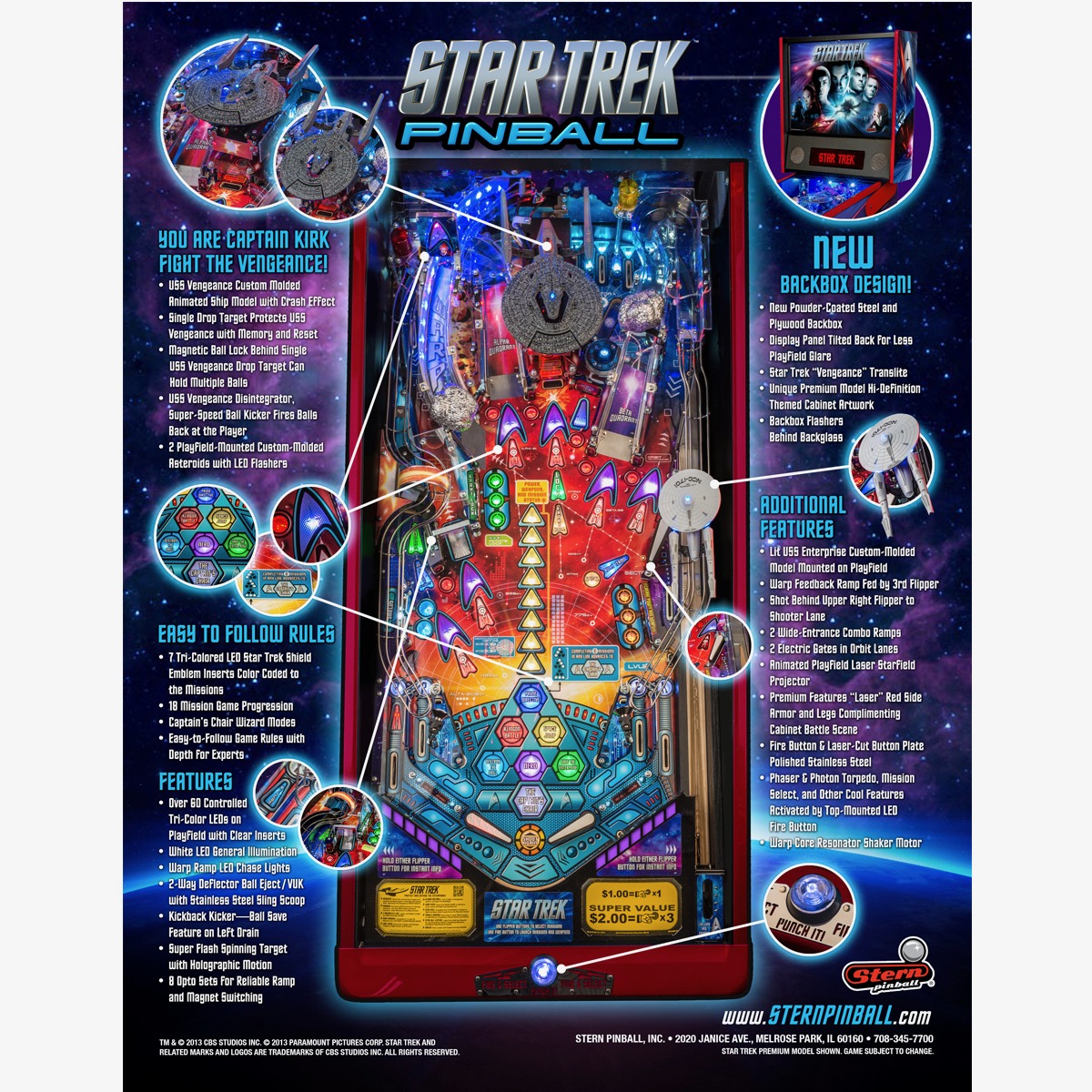 Star Trek Premium Pinball Machine - Elite Home Gamerooms