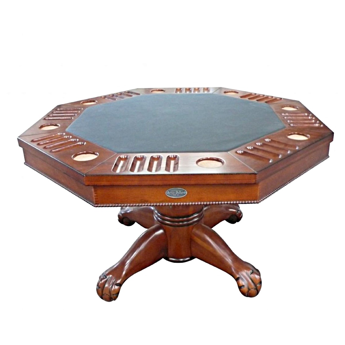 3 in 1 Multi Table - Octagon 48" Antique Walnut - Elite Home Gamerooms
