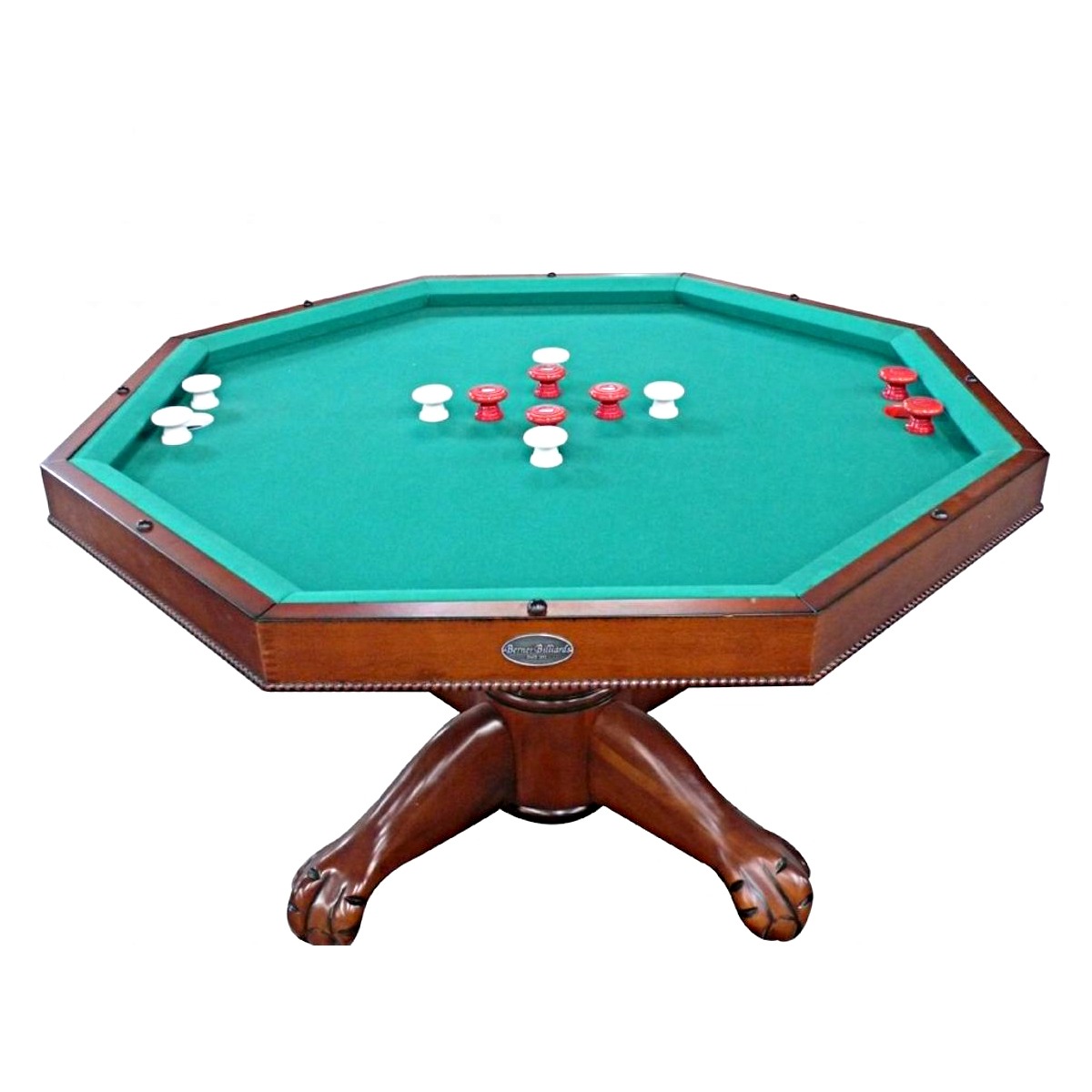 3 in 1 Multi Table - Octagon 48" Antique Walnut - Elite Home Gamerooms