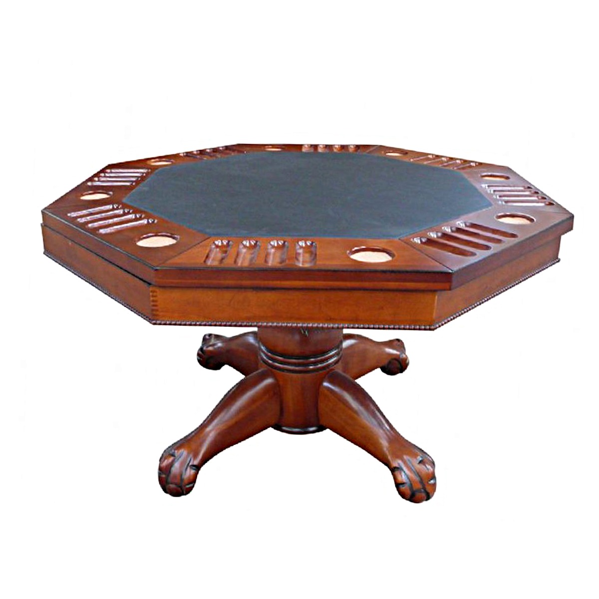 3 in 1 Multi Table - Octagon 48" Antique Walnut - Elite Home Gamerooms