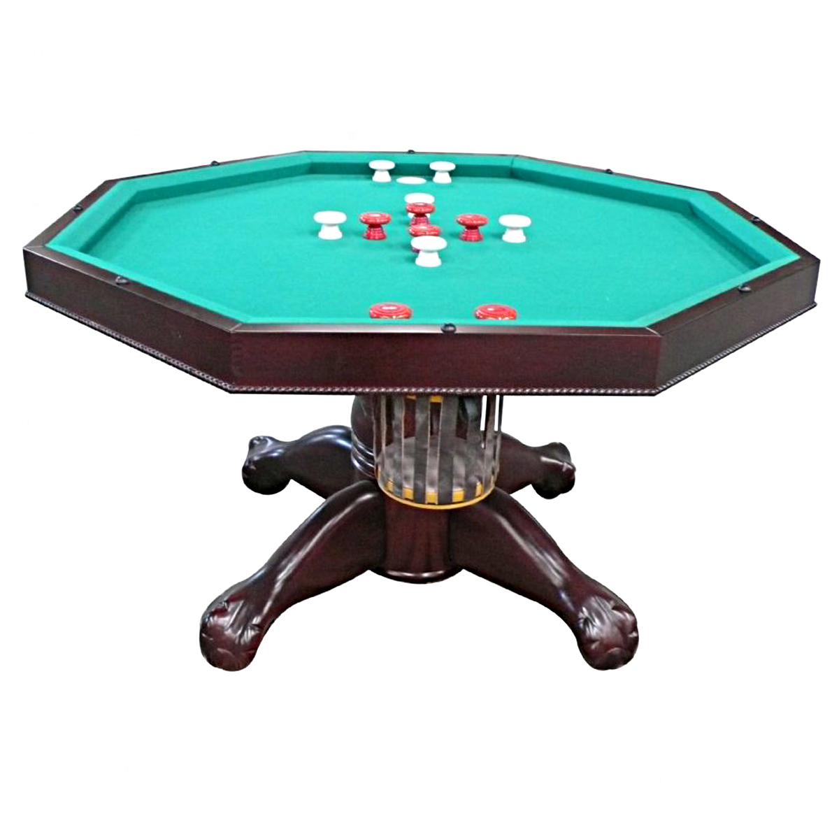 3 in 1 Multi Table - Octagon 48" Mahogany - Elite Home Gamerooms