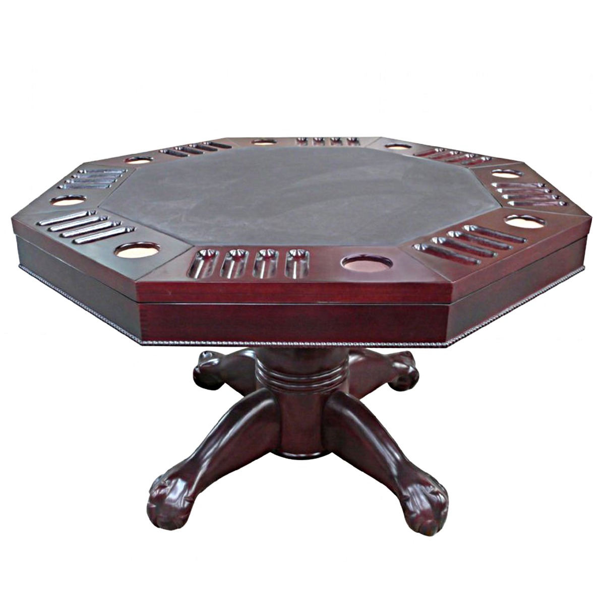 3 in 1 Multi Table - Octagon 48" Mahogany - Elite Home Gamerooms