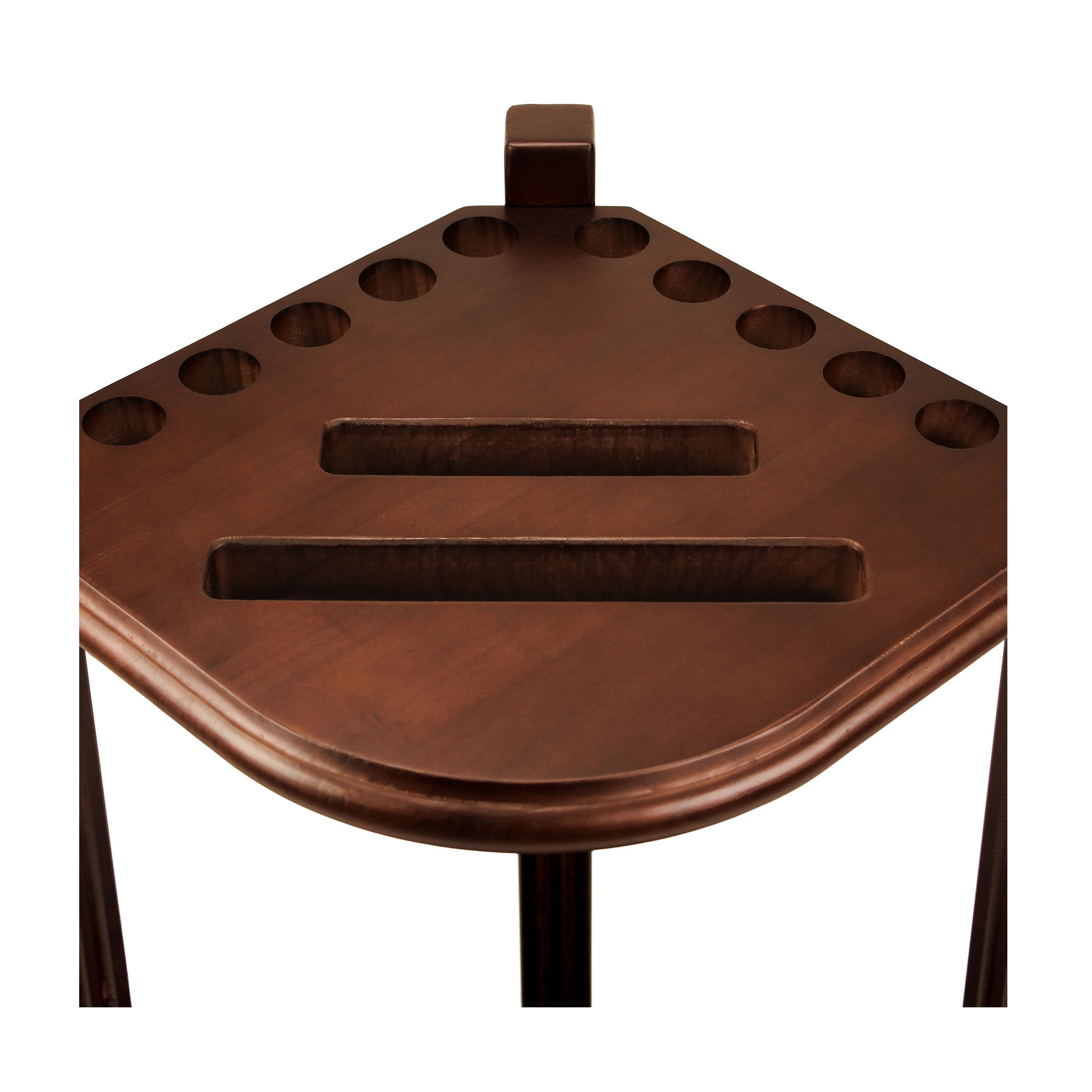 Double Thick Corner Cue Rack - Antique Walnut - Elite Home Gamerooms