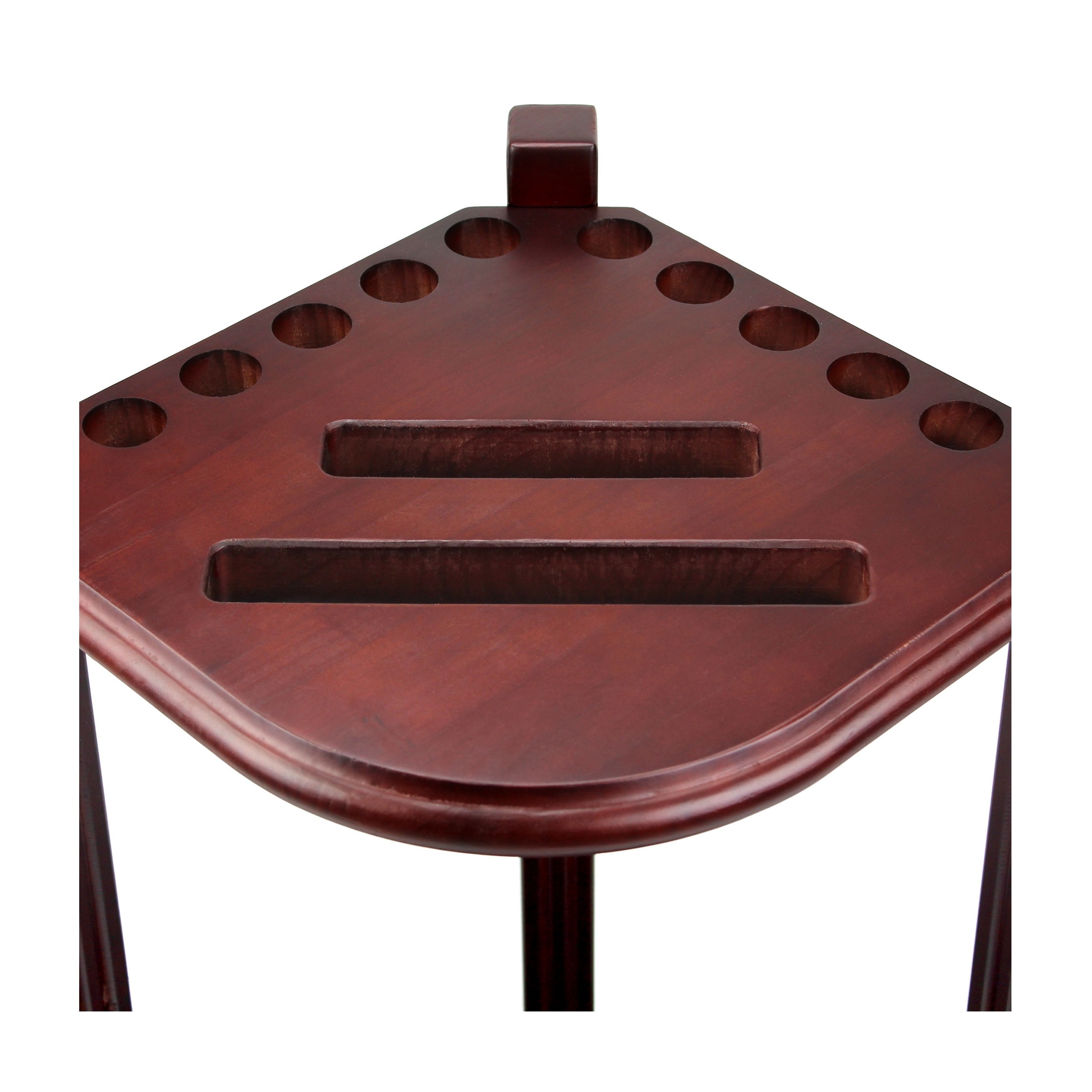 Double Thick Corner Cue Rack - Mahogany - Elite Home Gamerooms