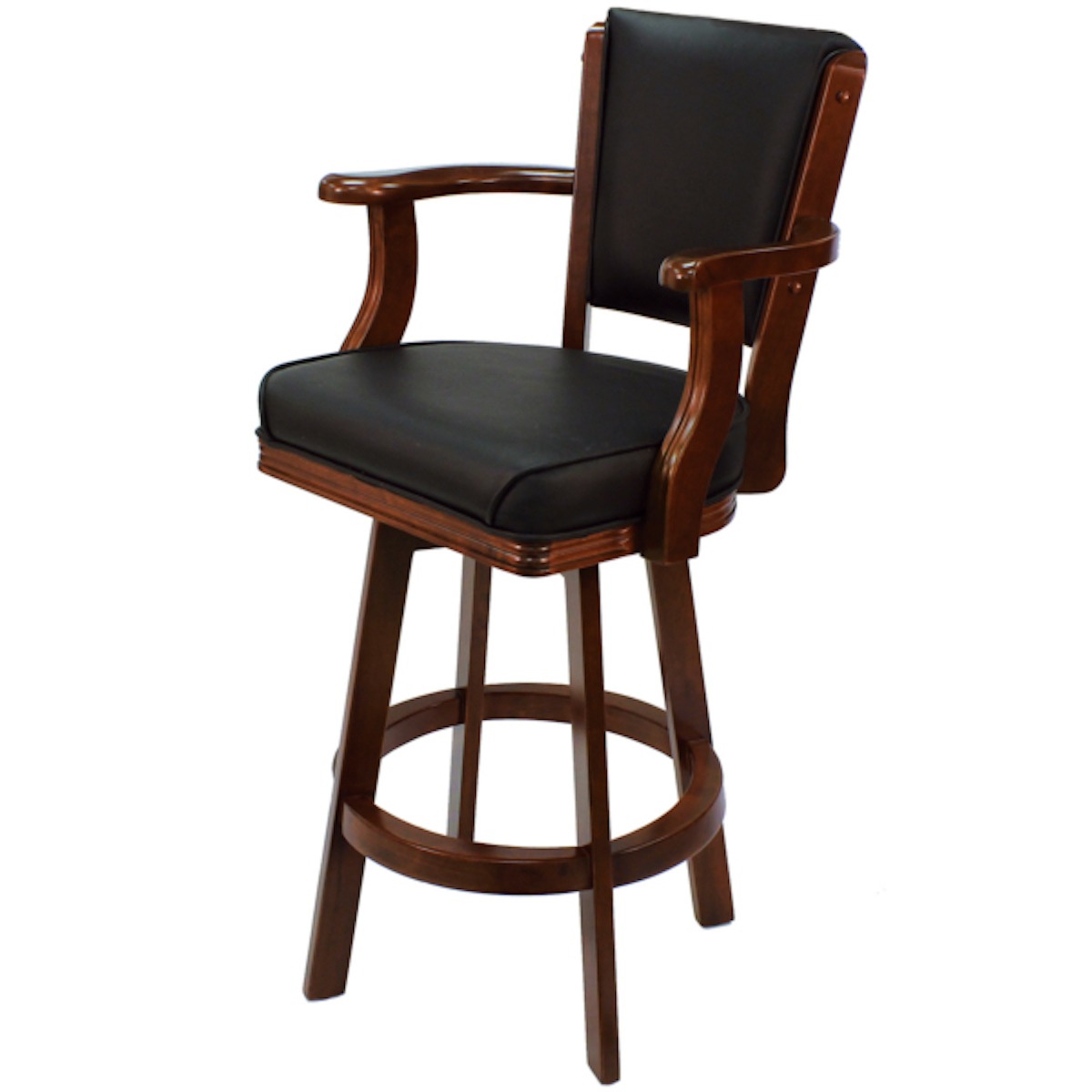 Swivel Bar Stool w/ Arms English Tudor - Elite Home Gamerooms