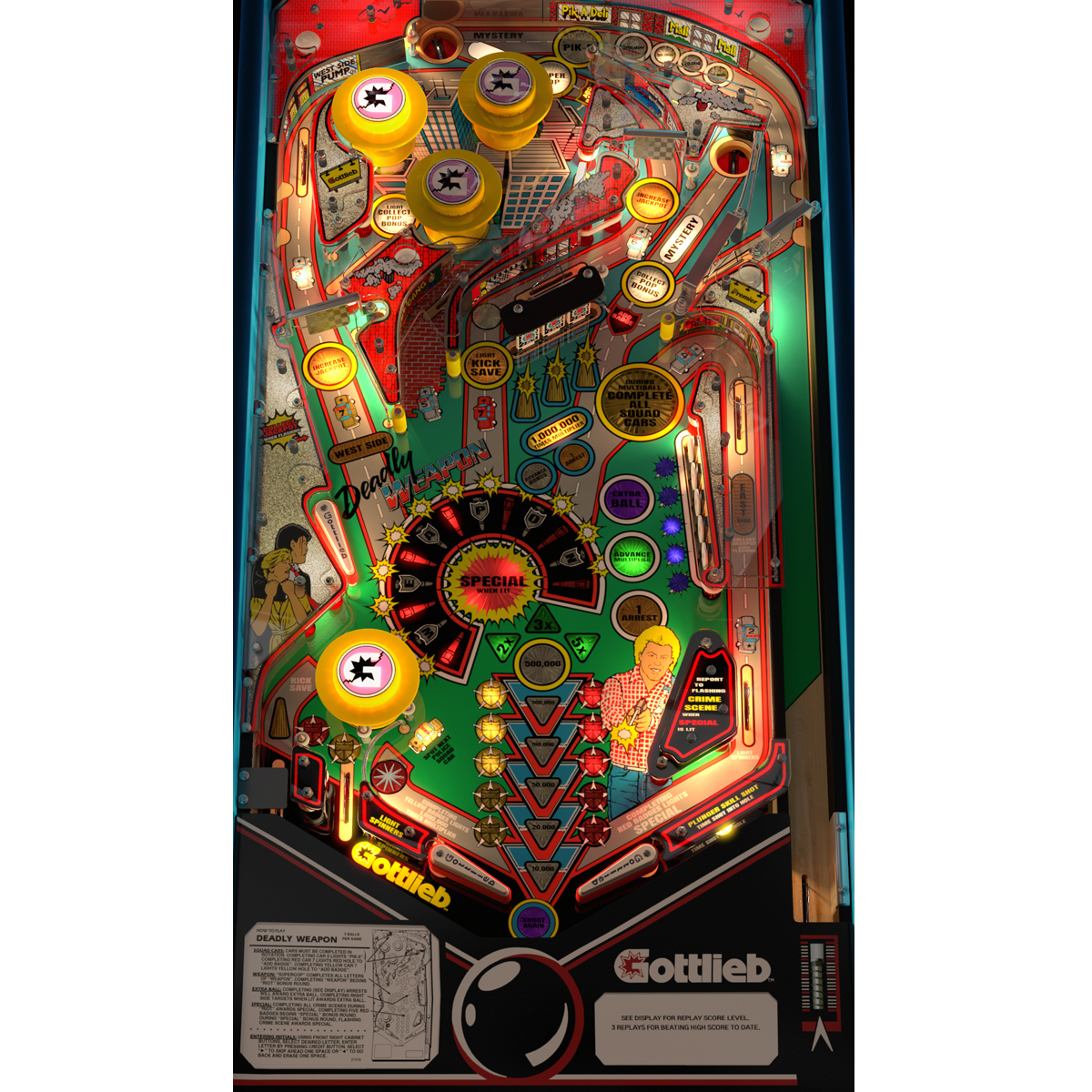 Deadly Weapon Pinball Machine - Elite Home Gamerooms
