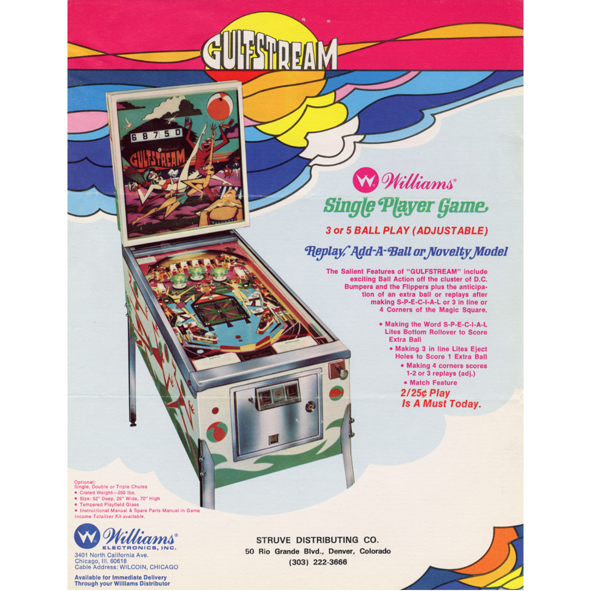 Gulfstream Pinball Machine - Elite Home Gamerooms