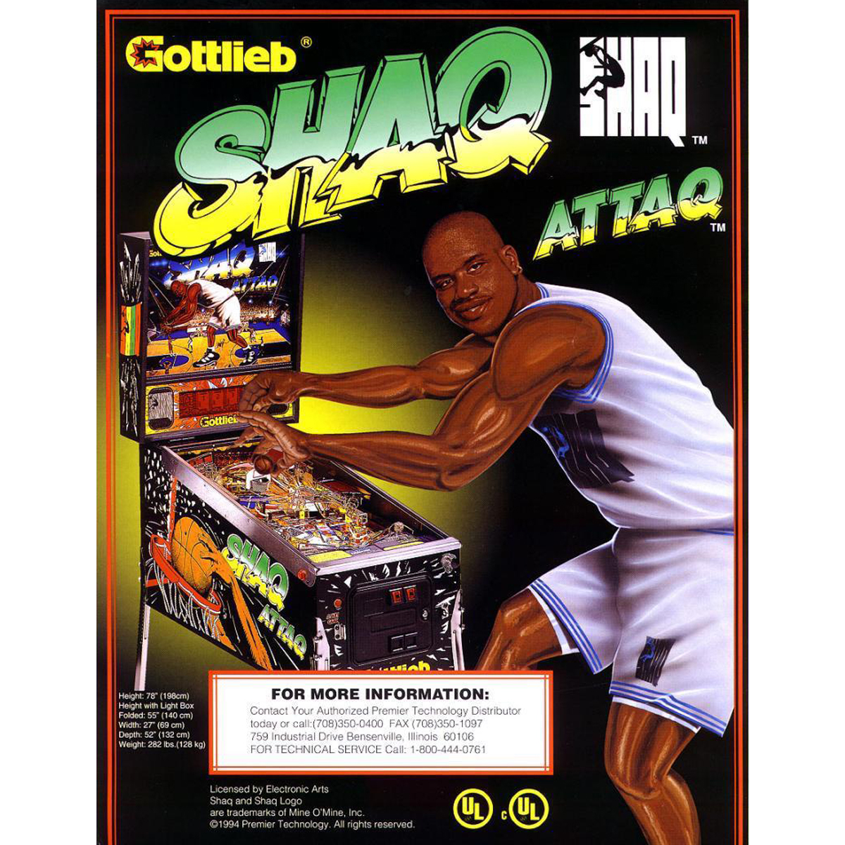 Shaq Attaq Pinball Machine - Elite Home Gamerooms