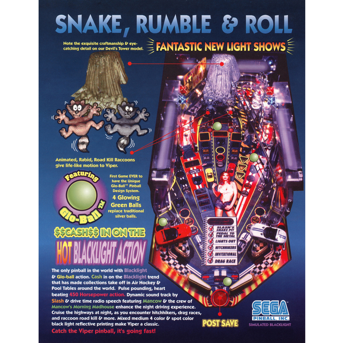 Viper Night Drivin' Pinball Machine - Elite Home Gamerooms