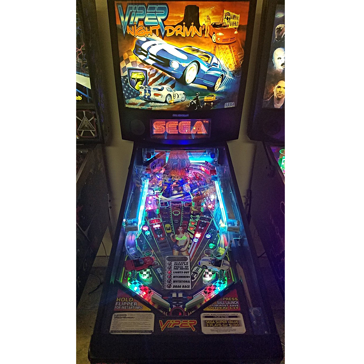 Viper Night Drivin' Pinball Machine - Elite Home Gamerooms