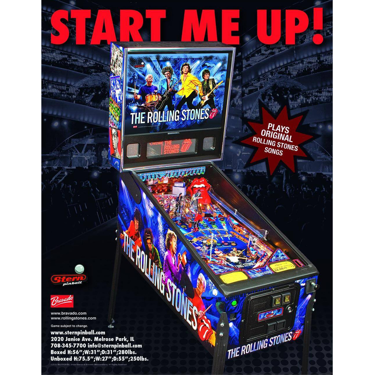 Rolling Stones Pinball Machine - Upgraded! - Elite Home Gamerooms