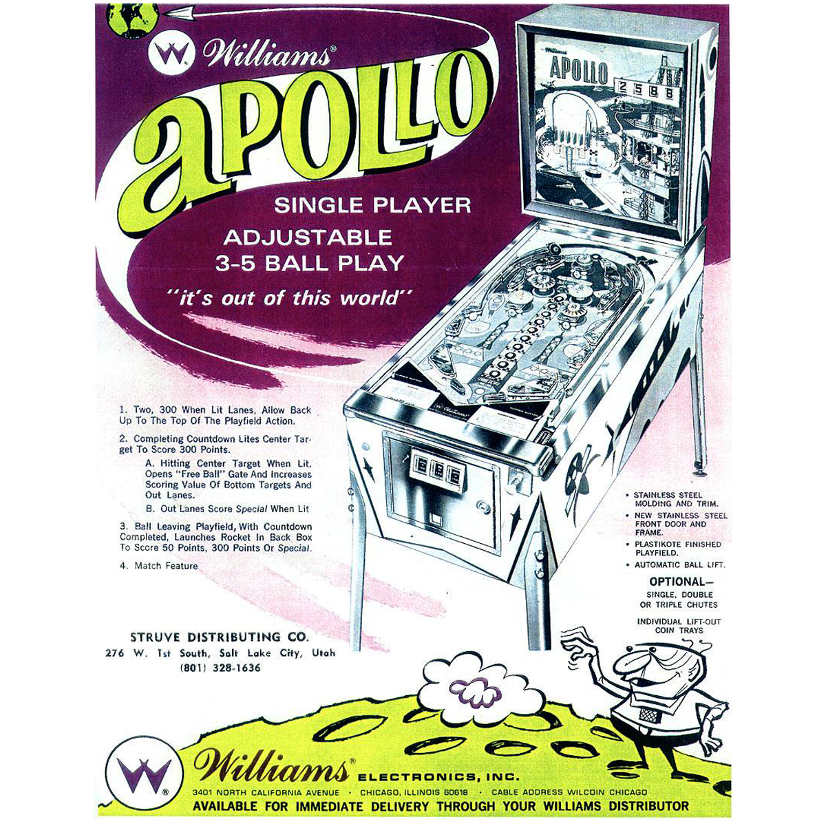 Apollo Pinball Machine - Elite Home Gamerooms | Order Now!