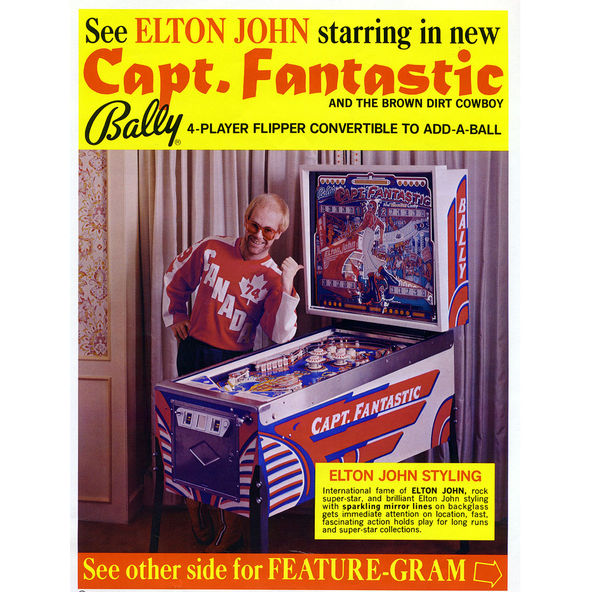 Captain Fantastic Pinball Machine - Elite Home Gamerooms
