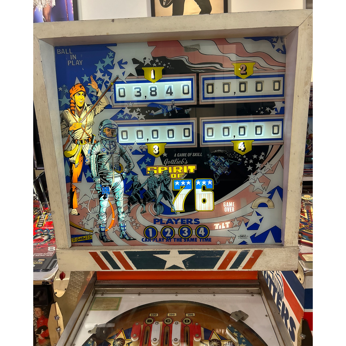 Spirit of 76 Pinball Machine - Elite Home Gamerooms
