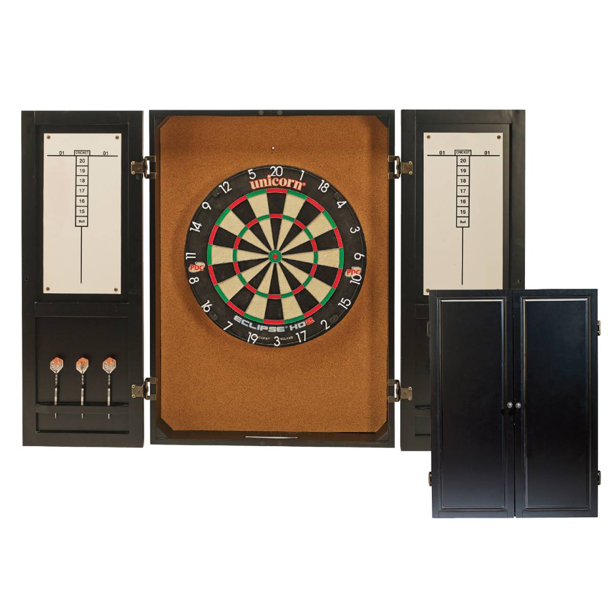 Strafford Dartboard Cabinet (Black) - Elite Home Gamerooms
